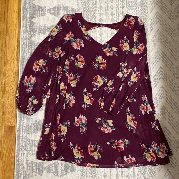entro | Dresses | Entro Purple Floral Dress | Poshmark
